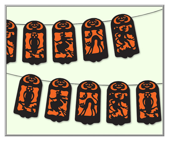 Halloween Shop: Vintage Black Cats Halloween Banner - D. Blumchen