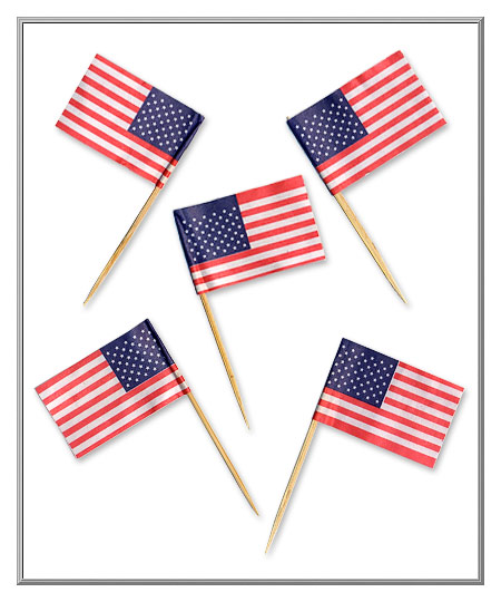 Patriotic Shop: U.S. Flag Picks, American Flag Cupcake Picks - D. Blumchen